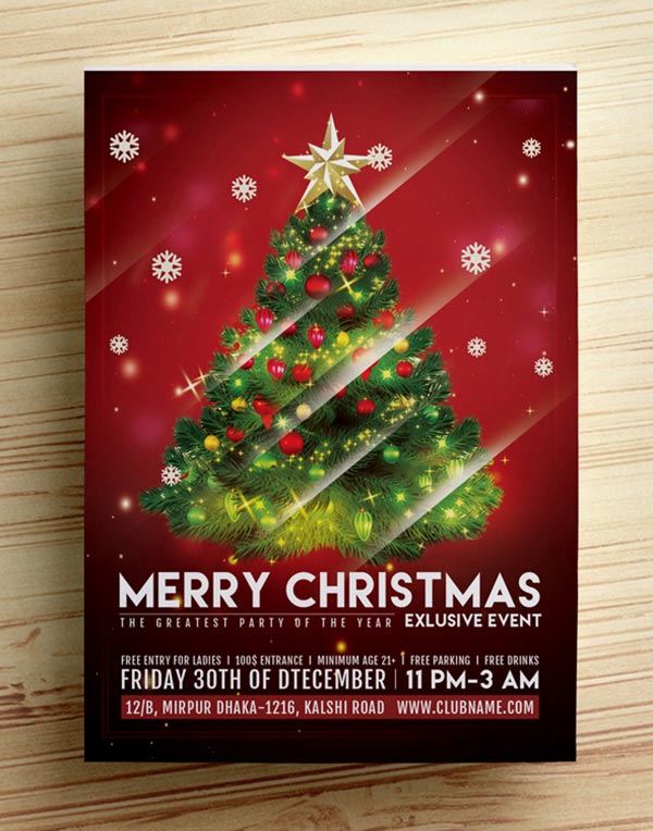10 Best Free Christmas Party Flyer Poster Design Template In Ai 