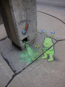 70+ Sidewalk Chalk Art Of Sluggo By David Zinn | Amazing Street Art ...