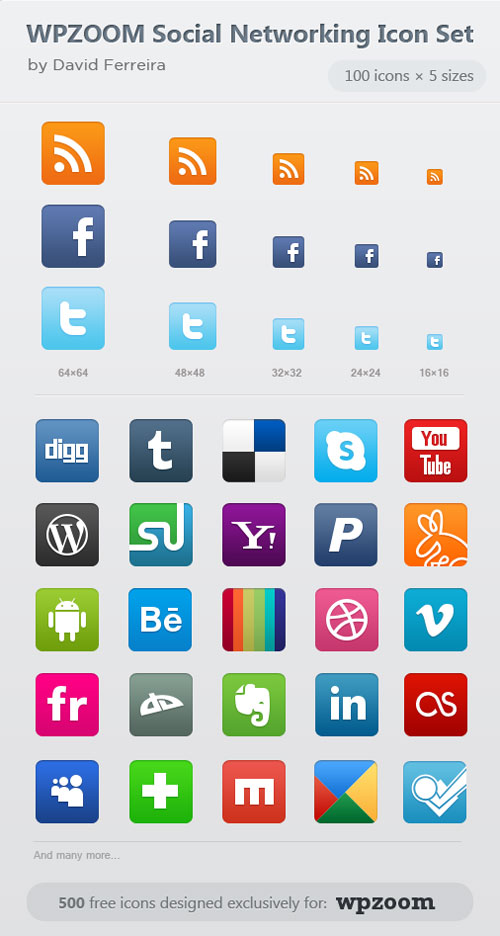 50+ Best Free Social Media Icons Collection | PNG, PSD, HTML/CSS ...