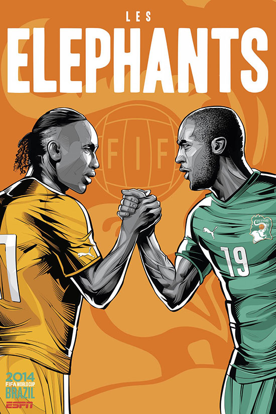 ESPN Brazil Football World Cup 2014 Poster Series by Cristiano Siqueira