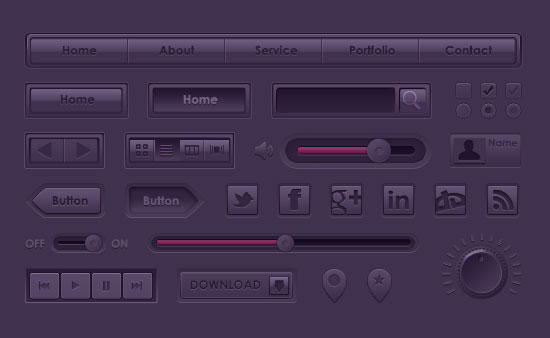 50 Free Useful Premium PSD Files, Buttons & Icons To Download