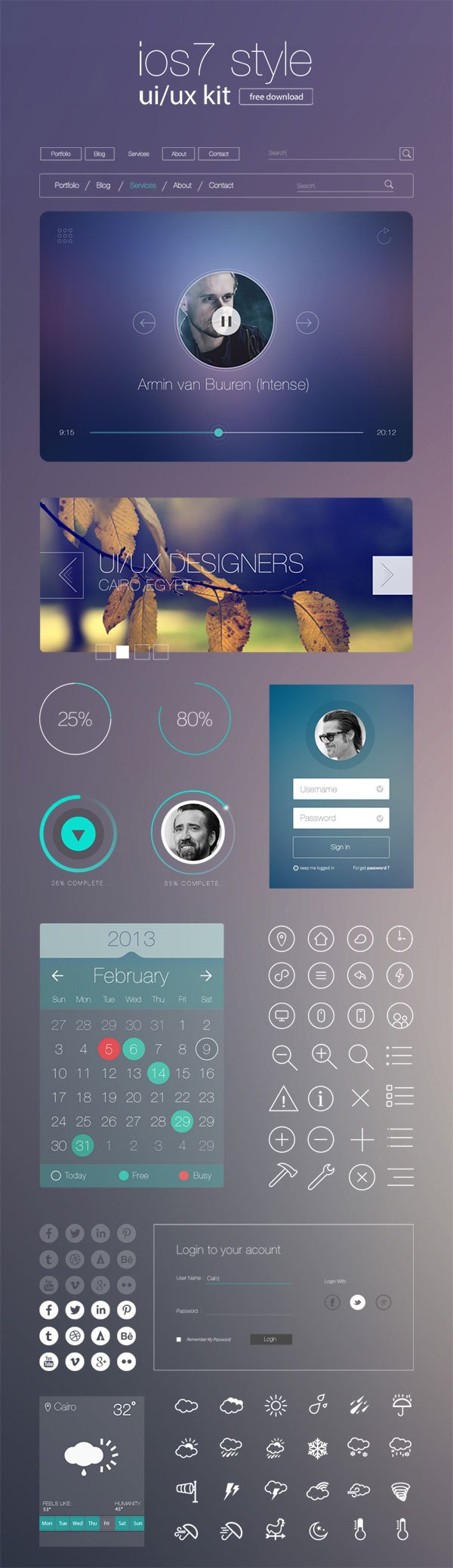 20+ Free Best Web Ui Elements & Mobile GUI Design Kits of 2014