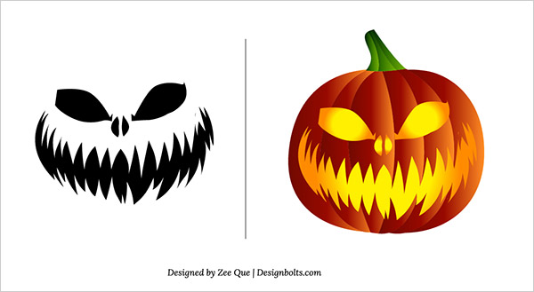 10 Free Halloween Scary Pumpkin Carving Patterns Stencils