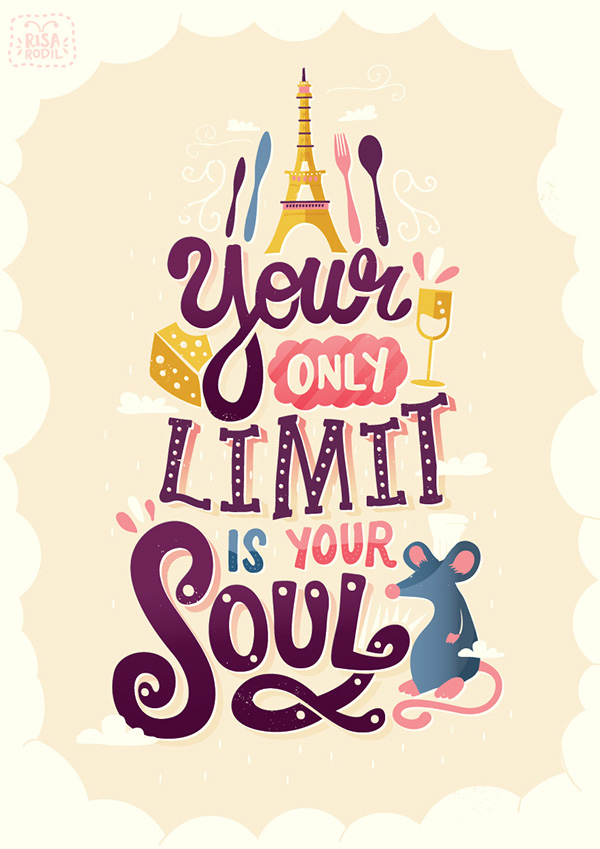 Beautiful Pixar Animation Lettering Series by Risa Rodil