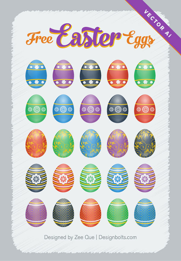 Free Download Vector Easter Eggs Ai