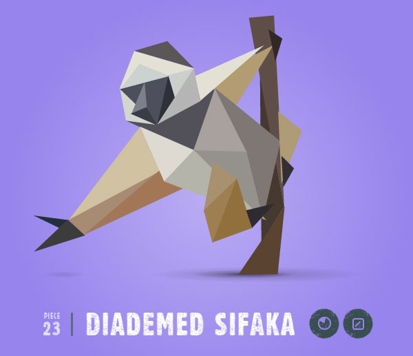 A Beautiful Series of Polygonal Graphic Art Animals with Pure CSS