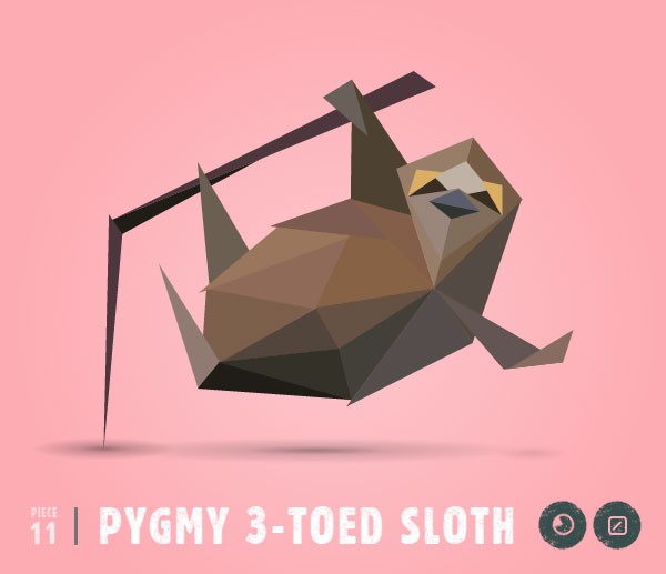 A Beautiful Series of Polygonal Graphic Art Animals with Pure CSS