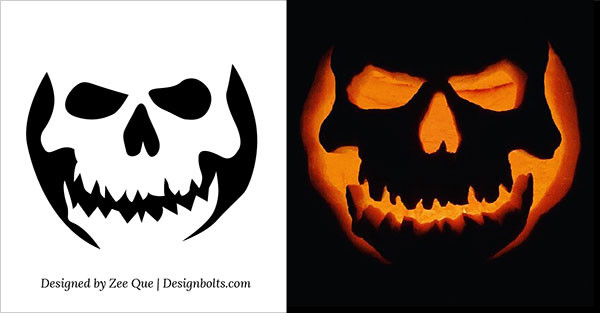 10 Free Halloween Scary Cool Pumpkin Carving Stencils Patterns 