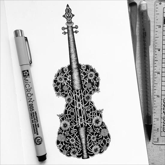 25+ Super Duper Detailed Ink Drawings by Pavneet Sembhi – Designbolts