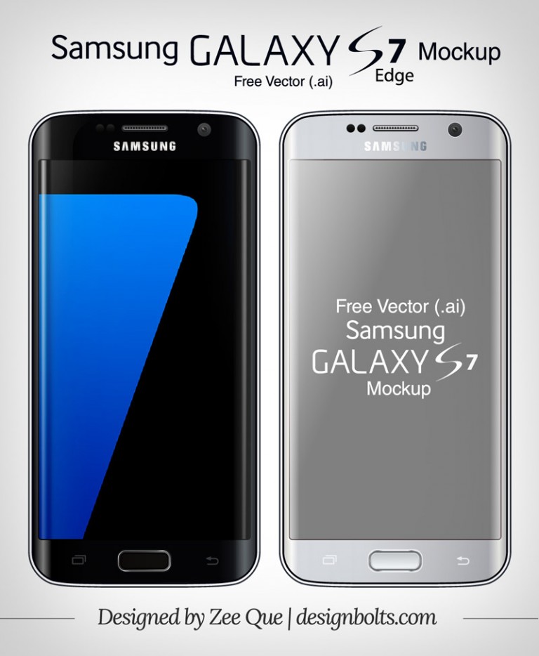 Free Vector Samsung Galaxy S7 & S7 Edge Mock-up in .Ai Format