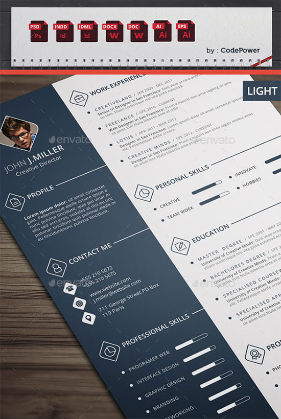 10 All Time Best Premium Simple Infographic Resume CV Template In