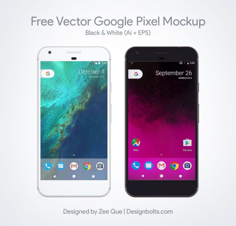 Free Vector Google Pixel Mockup in Ai & EPS Format