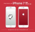 Free Vector Apple iPhone 7 RED Mock-up In Ai & EPS Format