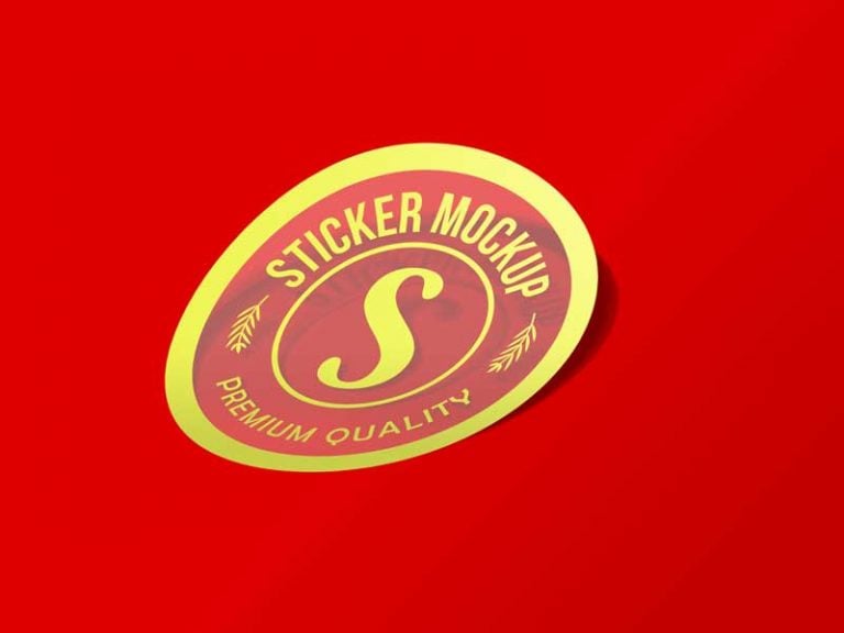Free Sticker Mockup PSD For Your Next Branding Project
