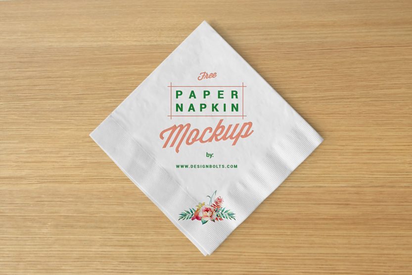 Free Table Paper Napkin Mockup PSD