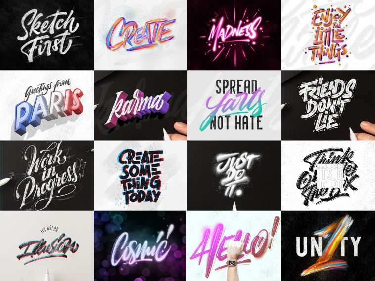 30+ Different Typography Art Styles Created on iPad for Inspiration ...