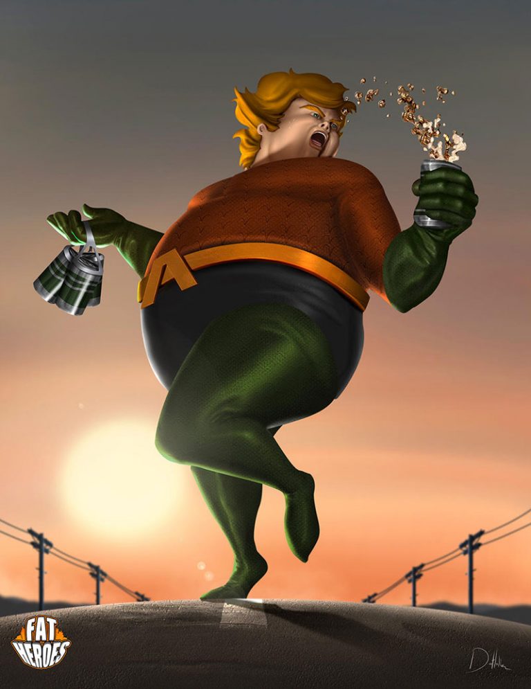 A Fun Project of Fat Superheroes Digital Art Paintings by Carlos ...