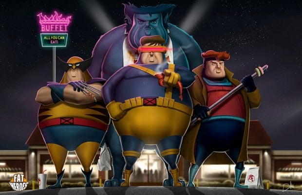 A Fun Project of Fat Superheroes Digital Art Paintings by Carlos ...