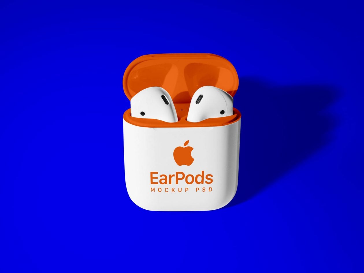 Free Apple AirPods 2 Mockup PSD - Designbolts