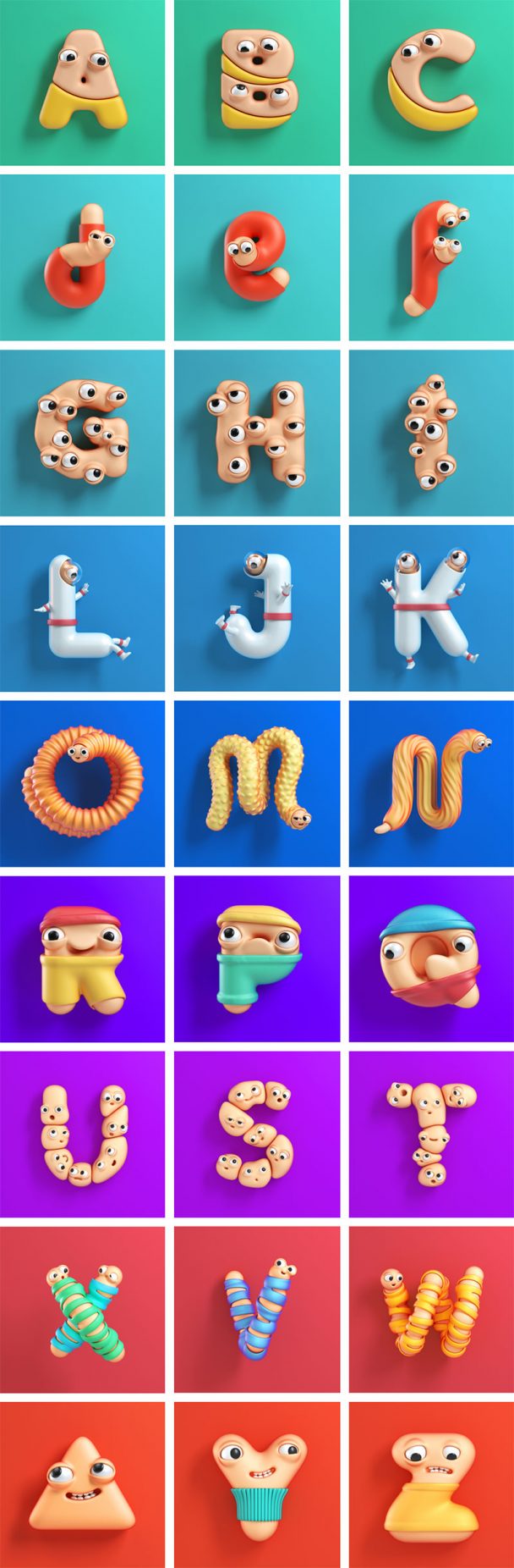 Most Creative 3D Typography & 3D Models By Yippiehey Studio - Designbolts