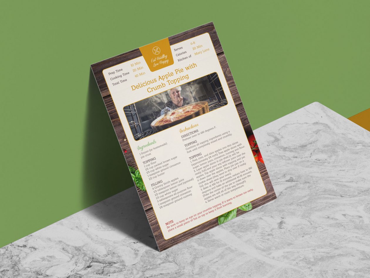 Free A4 Size Food Recipe Design Template PSD - Designbolts