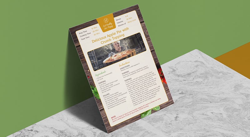 Free A4 Size Food Recipe Design Template PSD - Designbolts