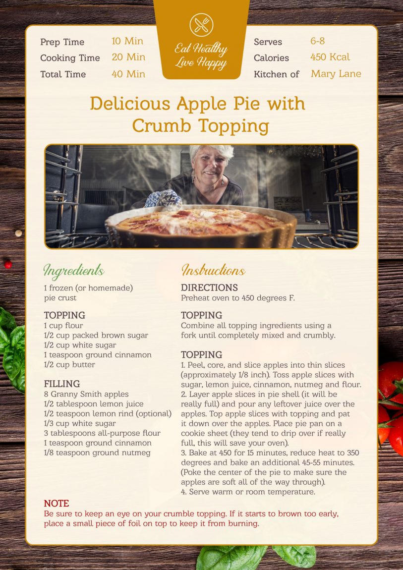 Free A4 Size Food Recipe Design Template PSD - Designbolts