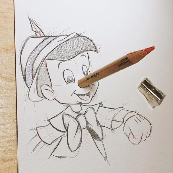 45+ Creative Drawing with Notebook Lines by Luigi Kemo - Designbolts