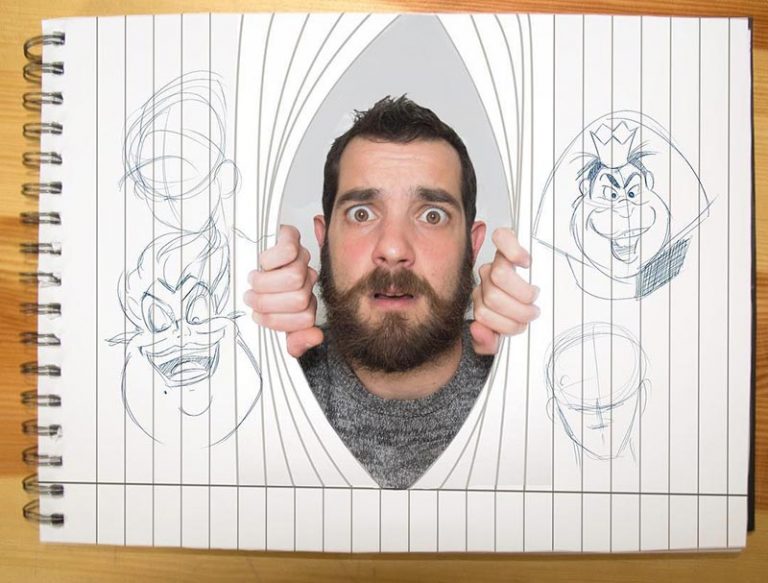 45+ Creative Drawing with Notebook Lines by Luigi Kemo - Designbolts