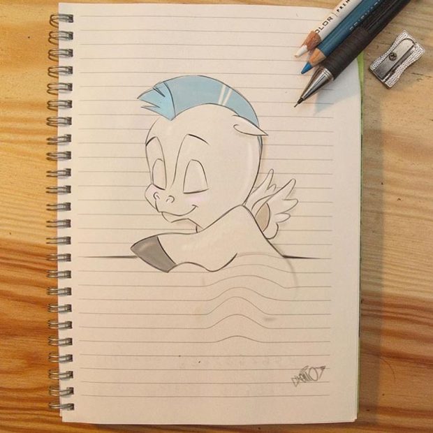 45+ Creative Drawing with Notebook Lines by Luigi Kemo - Designbolts