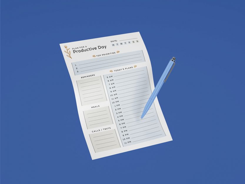 Free Daily Productive Day AM / PM Planner Design Template in Ai ...