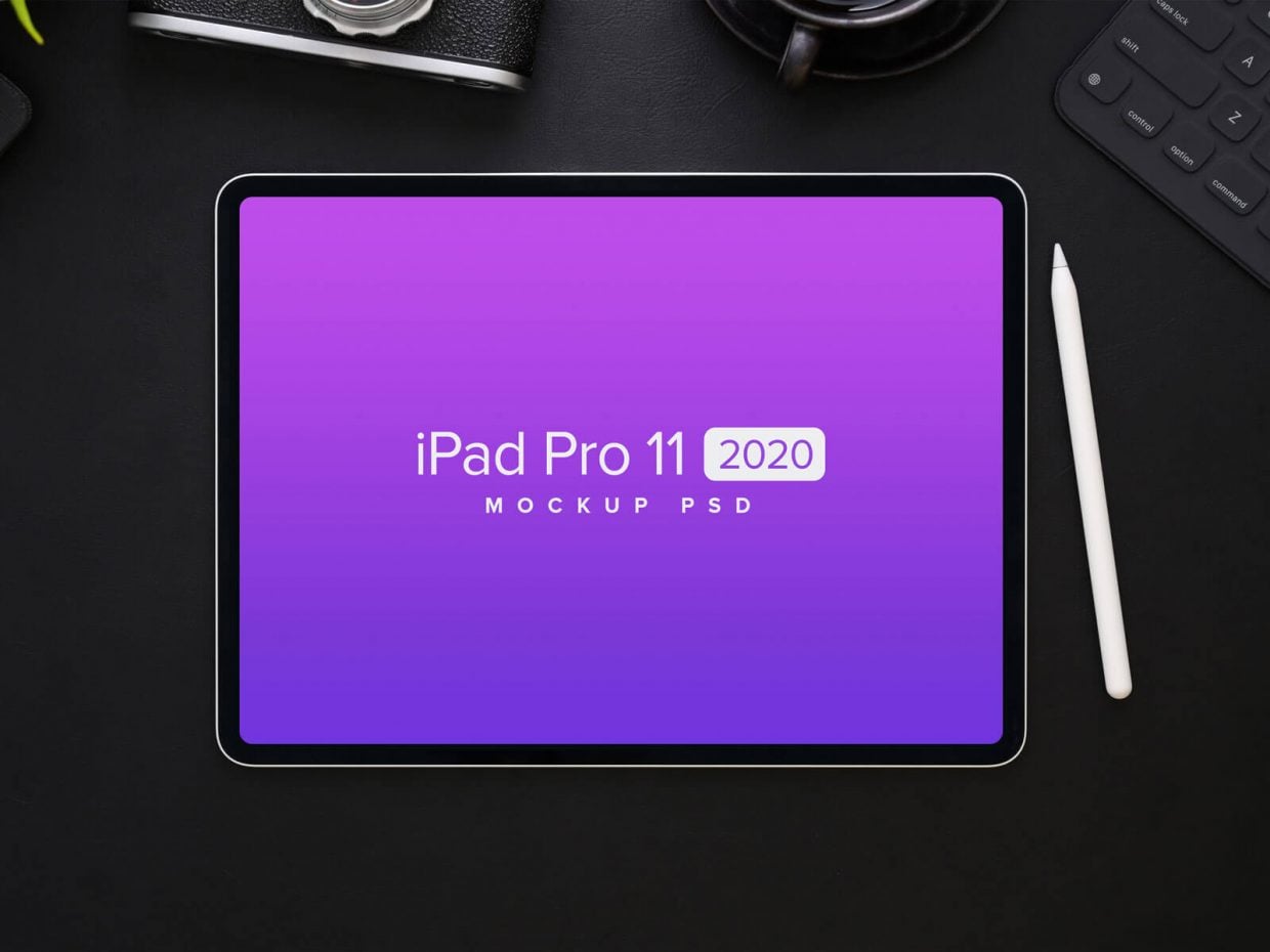 Free Top View iPad Pro 11 2020 Mockup PSD - Designbolts