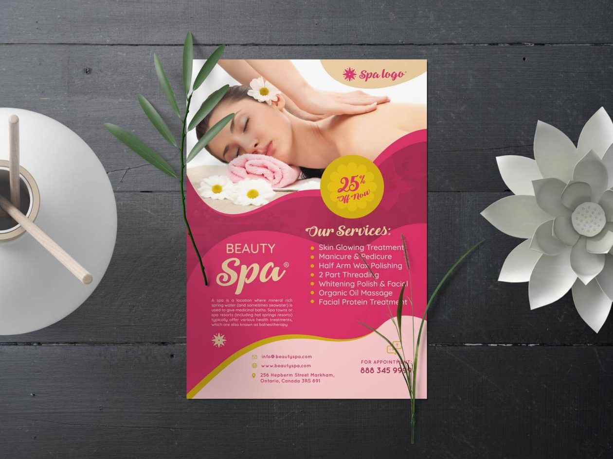 Free Spa Flyer Design Template in PSD Format - Designbolts
