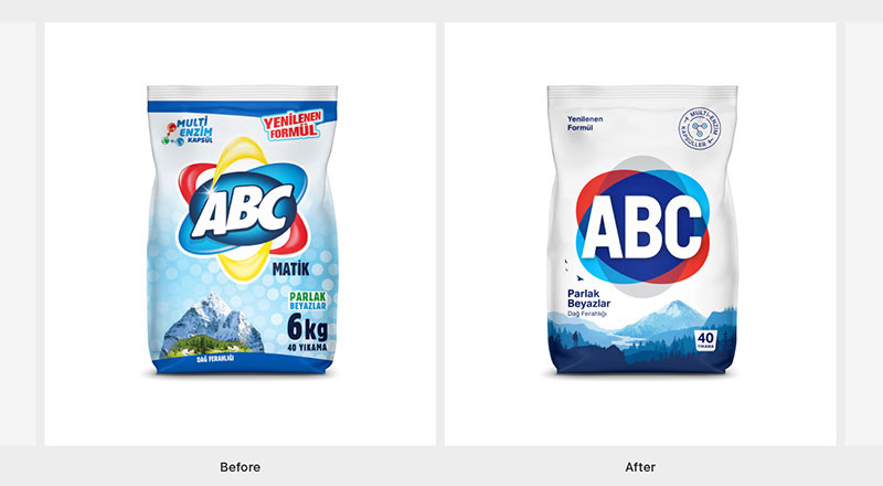 Beautiful ABC Detergent Rebranding Project for Inspiration - Designbolts