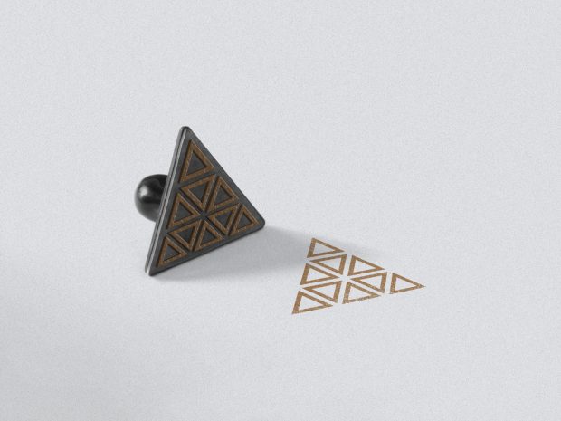 Free Triangle Rubber Stamp Mockup PSD - Designbolts