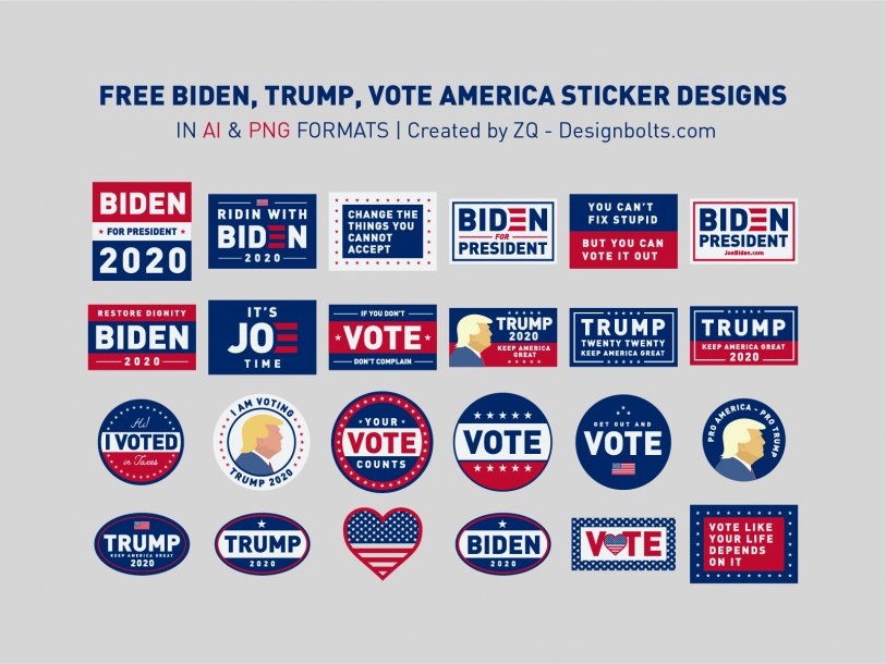 Free Biden, Trump, VOTE America Sticker Designs in Ai & PNG Formats ...