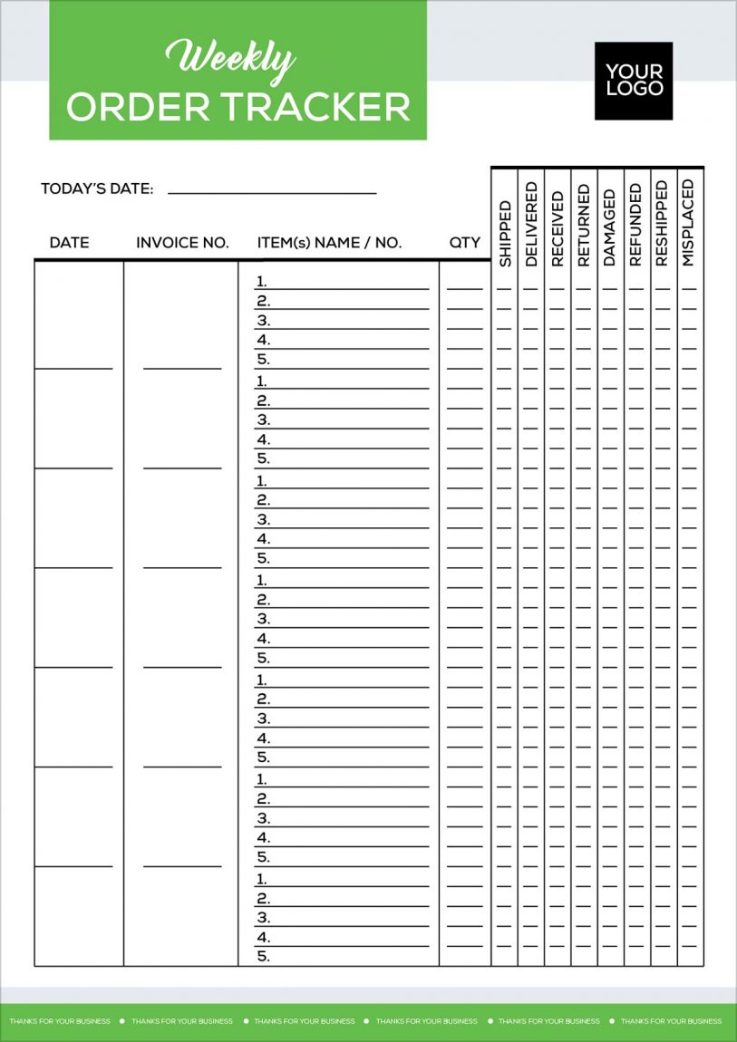 Free Order Tracker Printable Design Template Ai & PDF - Designbolts