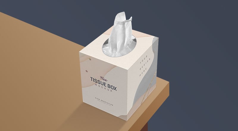 Free Tissue Box Mockup PSD - Designbolts