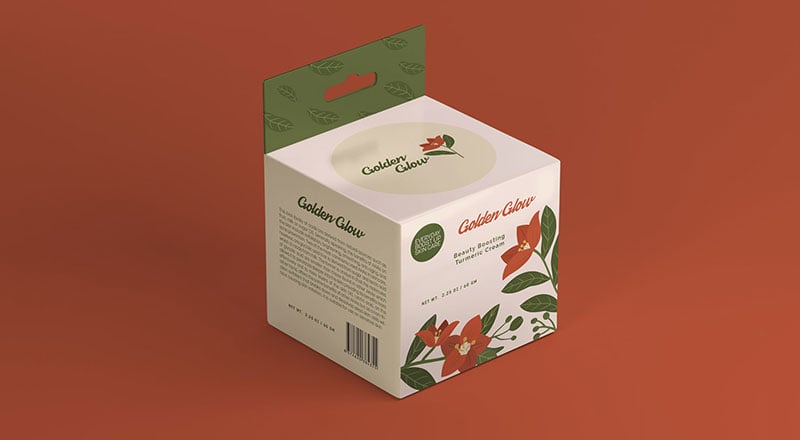 Free Hanging Packaging Box Mockup PSD - Designbolts