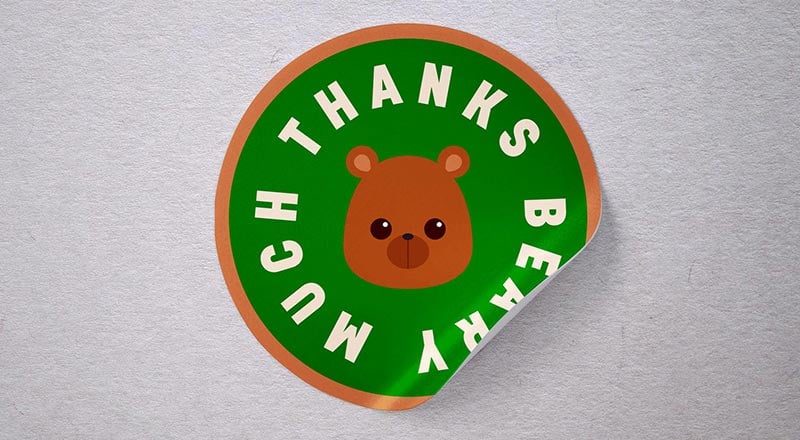 Free Rounded Peel-Off Sticker Mockup PSD - Designbolts