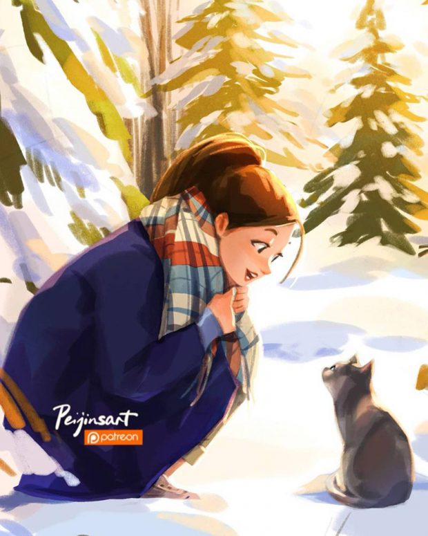25+ Adorable Animal With Human Illustrations by Peijin - Designbolts