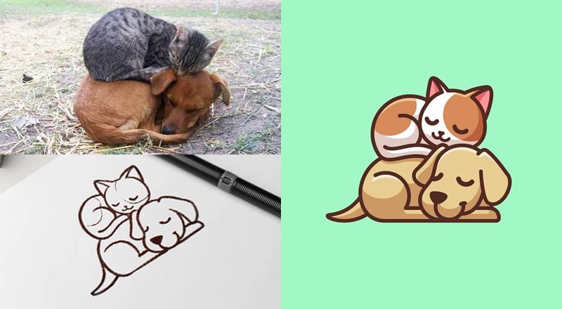 130+ Random Things Turned Into Adorable Logo Illustrations - Designbolts