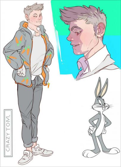 40+ Cool Illustrations of Cartoon Characters as Humans - Designbolts