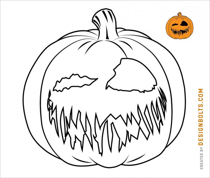 10 Easy Halloween Pumpkin Face Drawings To Color 2021 | Ideas To Print ...