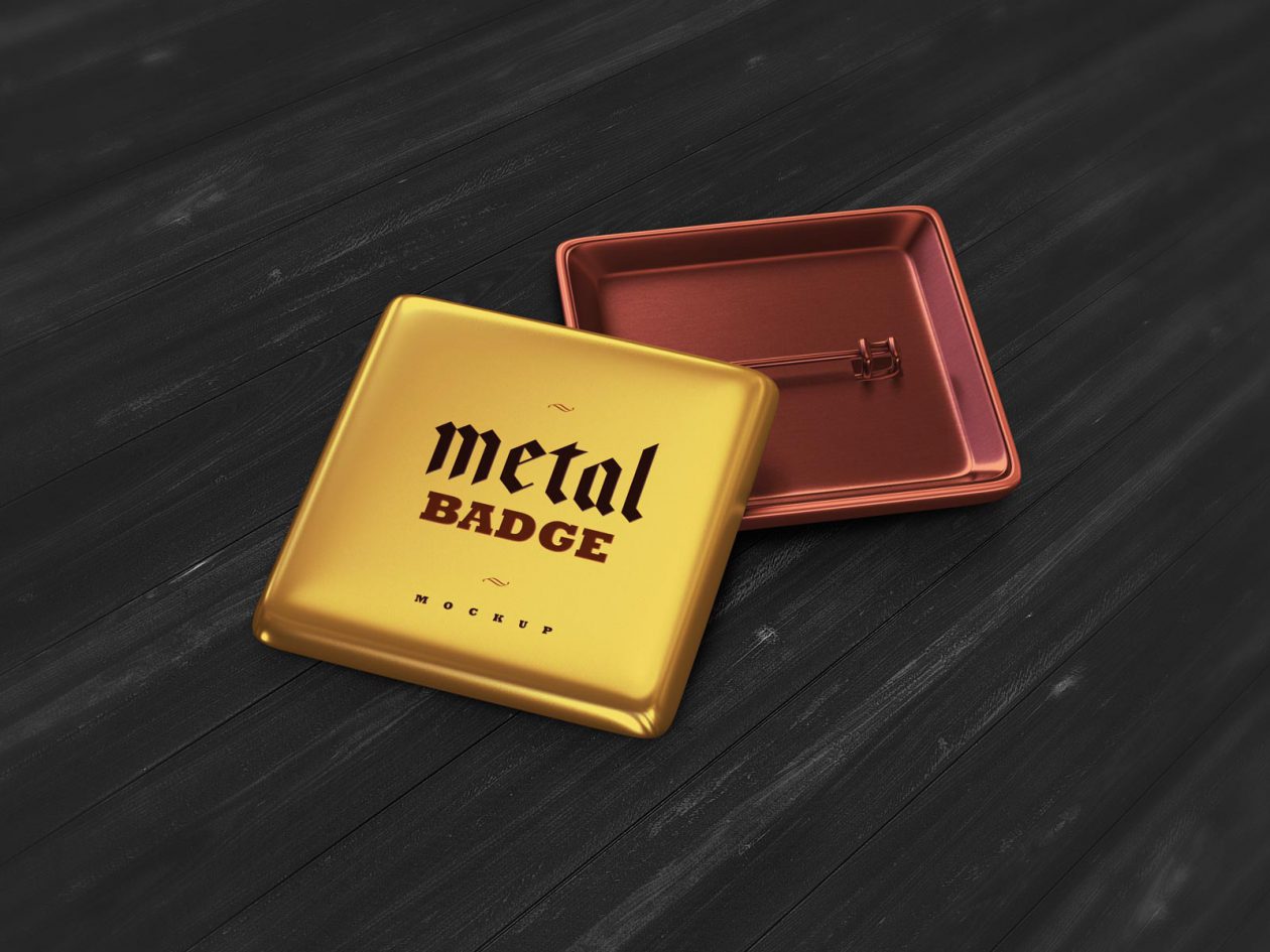 Free Pin Metal Badge Mockup PSD - Designbolts