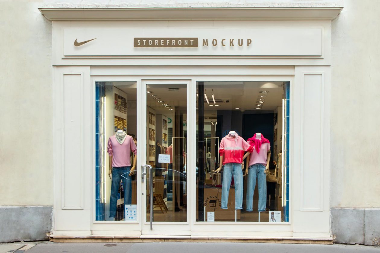 Free Storefront Logotype / Typography Logo Mockup PSD - Designbolts