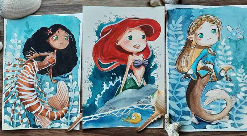 31 Mermaids in 31 Days - A Fun Drawing Challenge - Designbolts