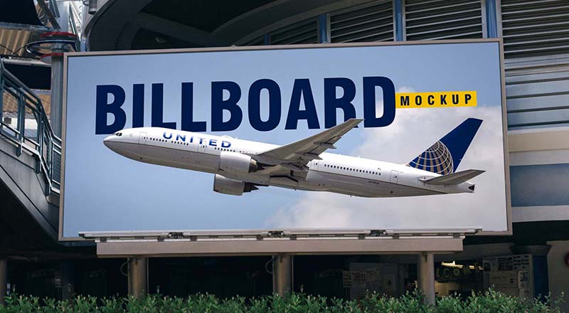 Free Airport Billboard Mockup PSD - Designbolts
