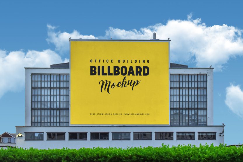 Free Office Building Billboard Mockup PSD - Designbolts