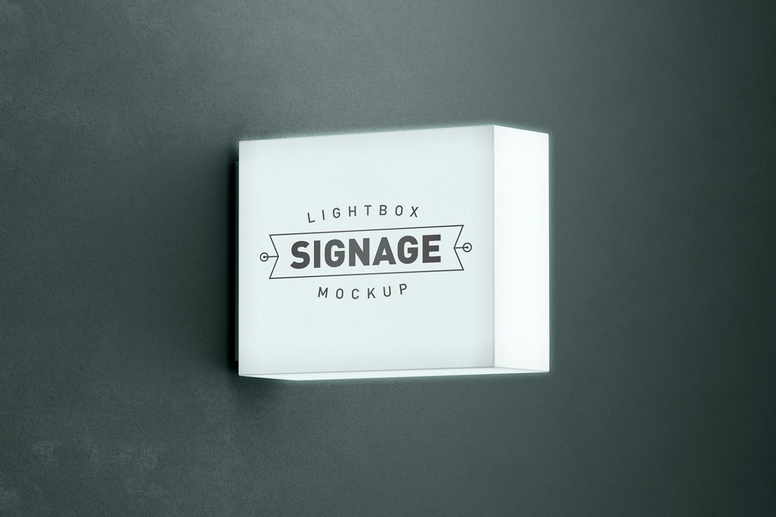 Free Lightbox Signage Logo Mockup PSD - Designbolts